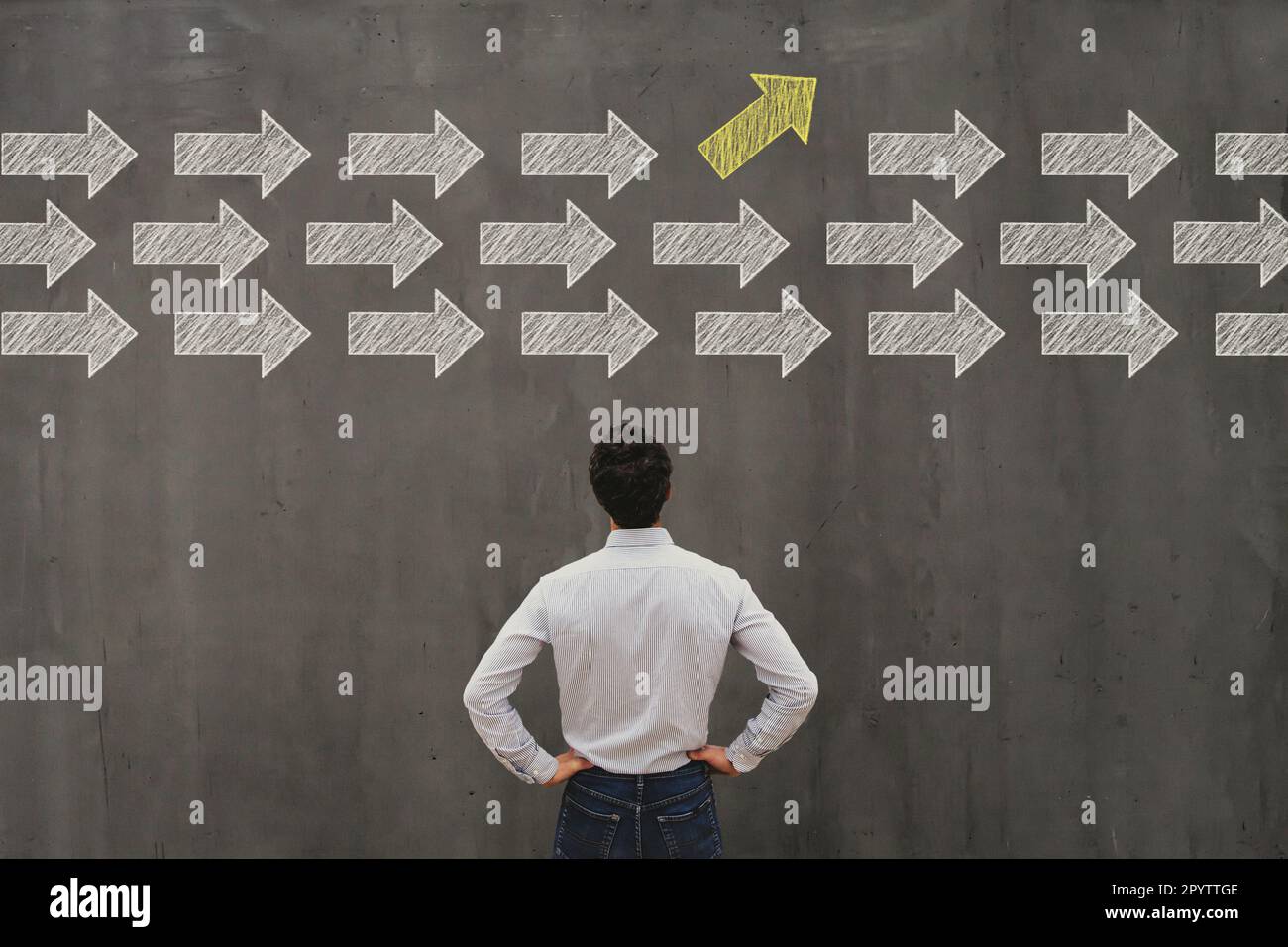 think different, change direction concept, creative thinking Stock ...