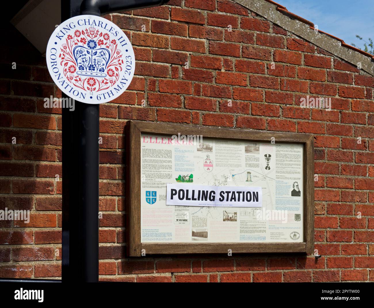 The village hall, in Ellerker, East Yorkshire, England UK, being used ...