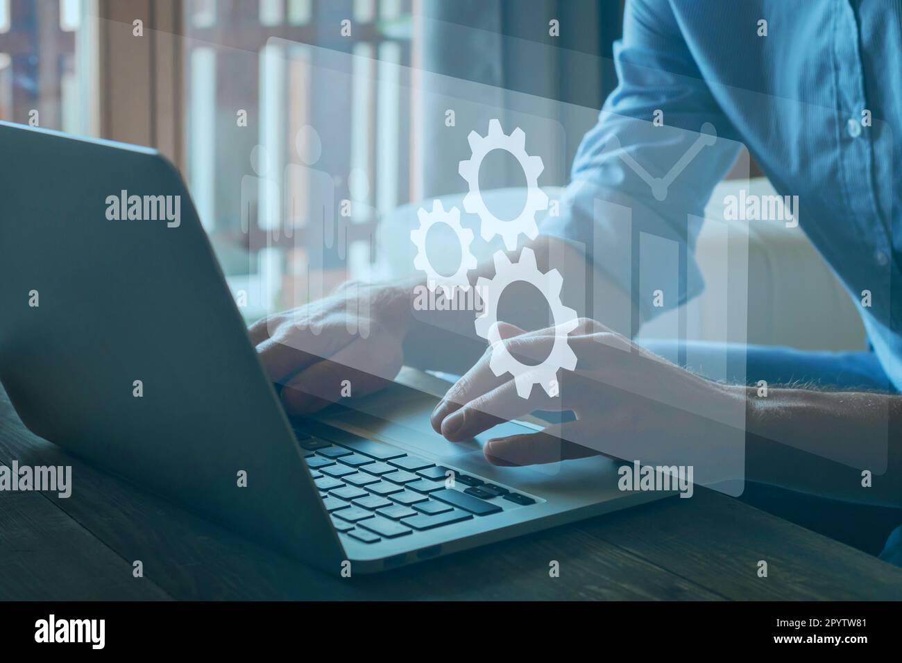 Automation and optimisation concept, business process workflow ...