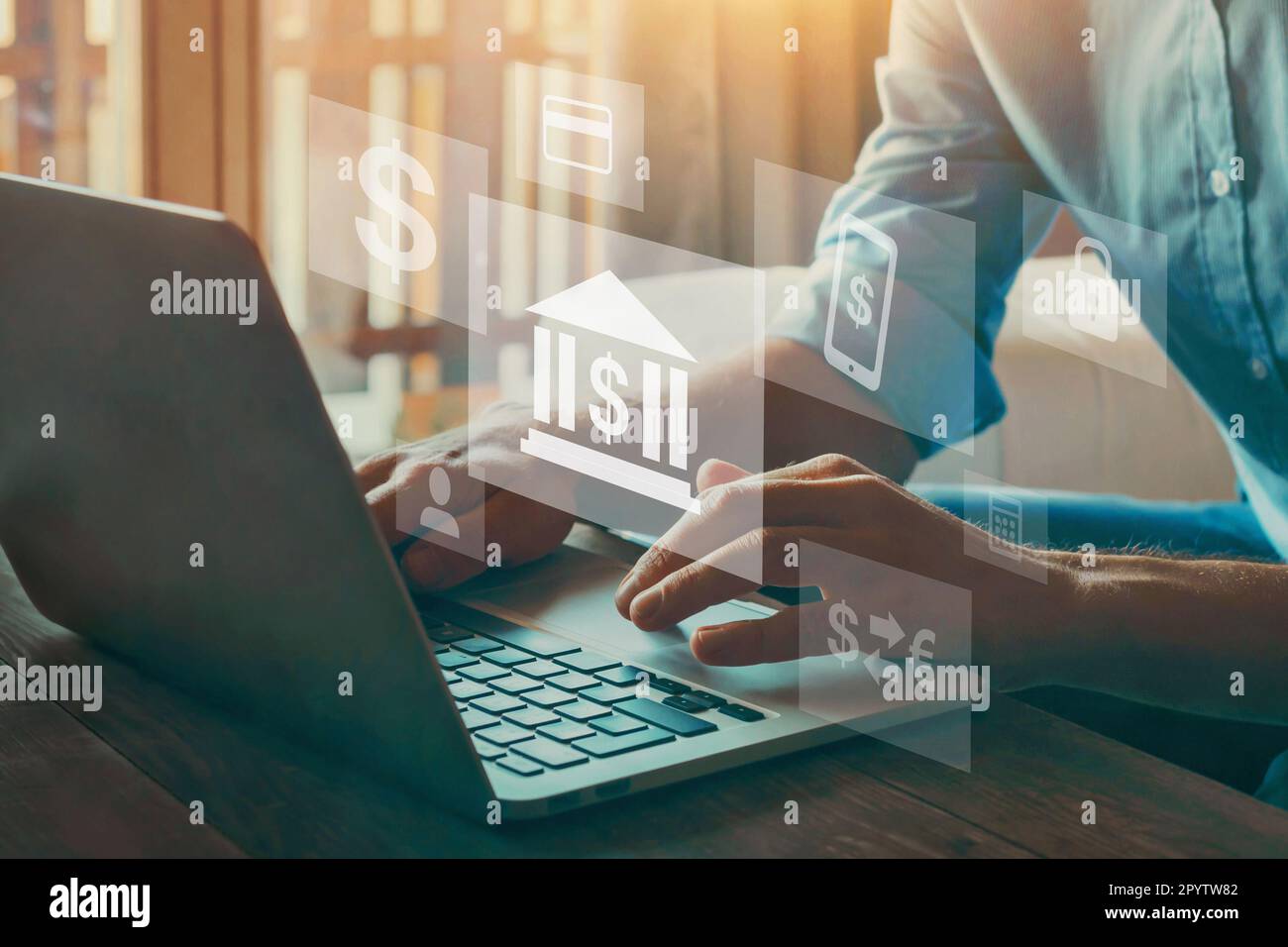 banking online concept, internet bank, financial services diagram on ...
