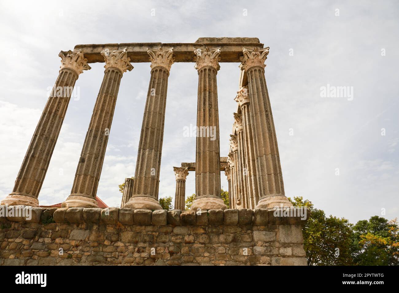 Colossal Temple of the goddess Diana in Evora town Stock Photo - Alamy