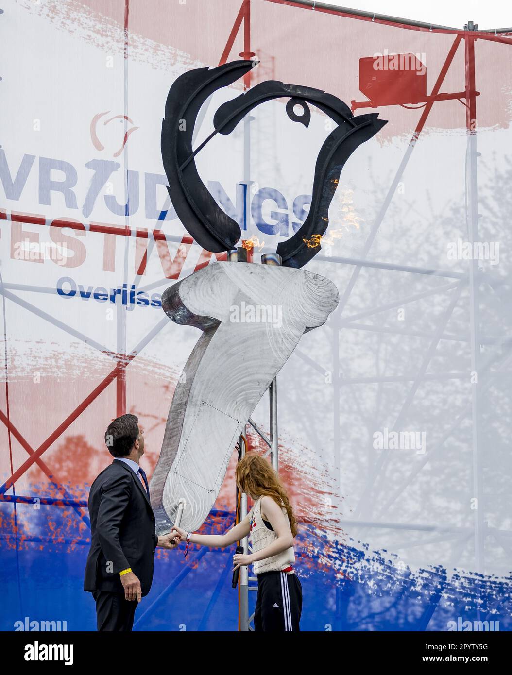Zwolle, Netherlands. May 5, 2023. Prime Minister Mark Rutte, together ...