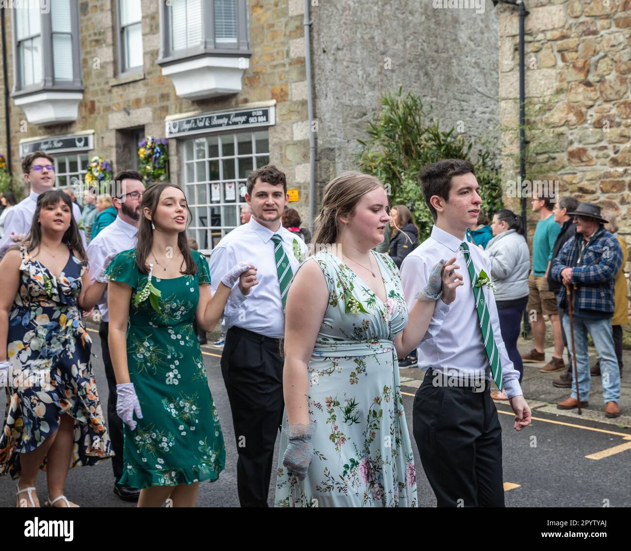 Helston,Cornwall,5th May 2023,Flora Day which is an ancient spring ...