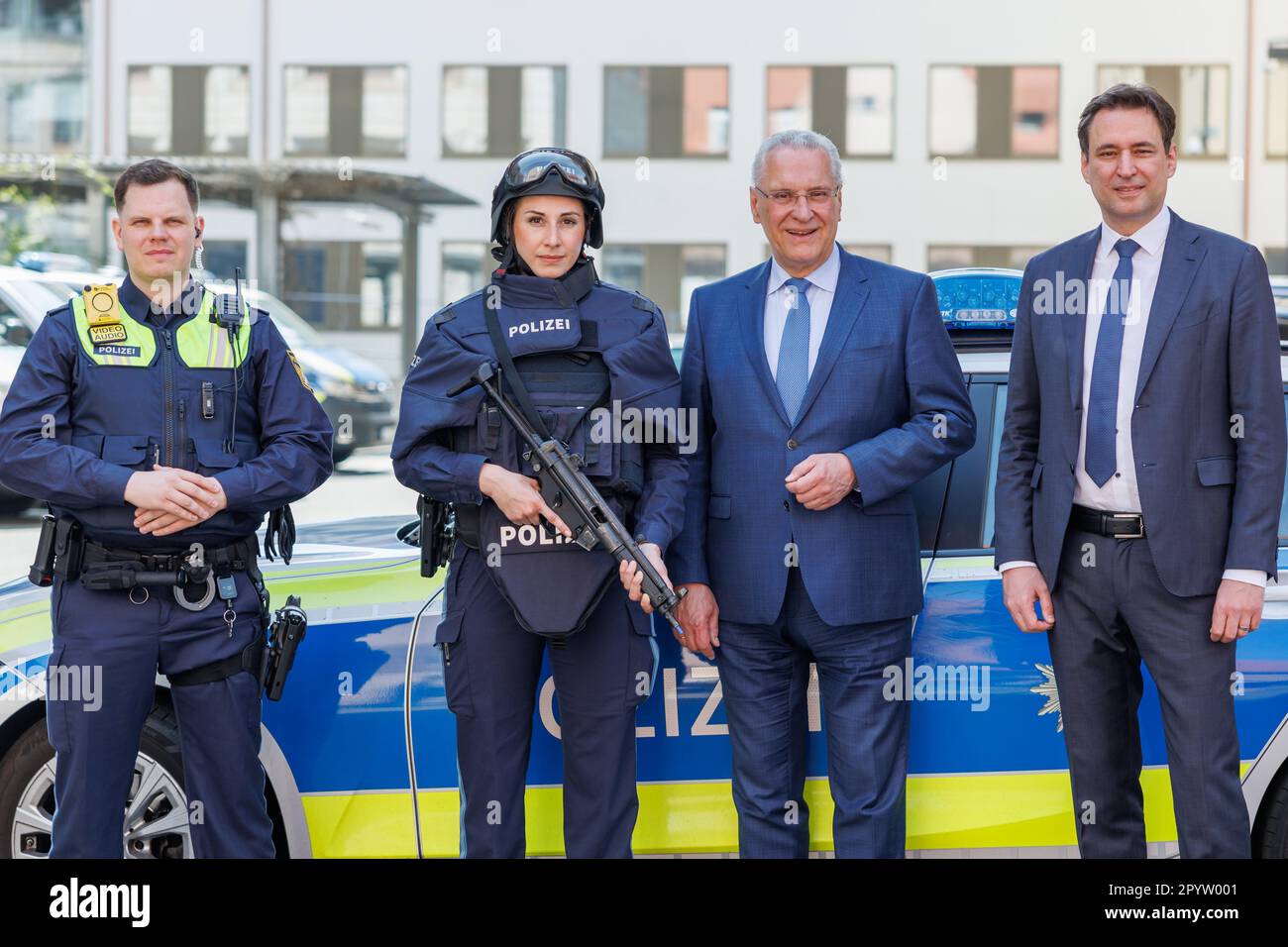 05 May 2023, Bavaria, Nuremberg: Georg Eisenreich (r), Bavarian ...