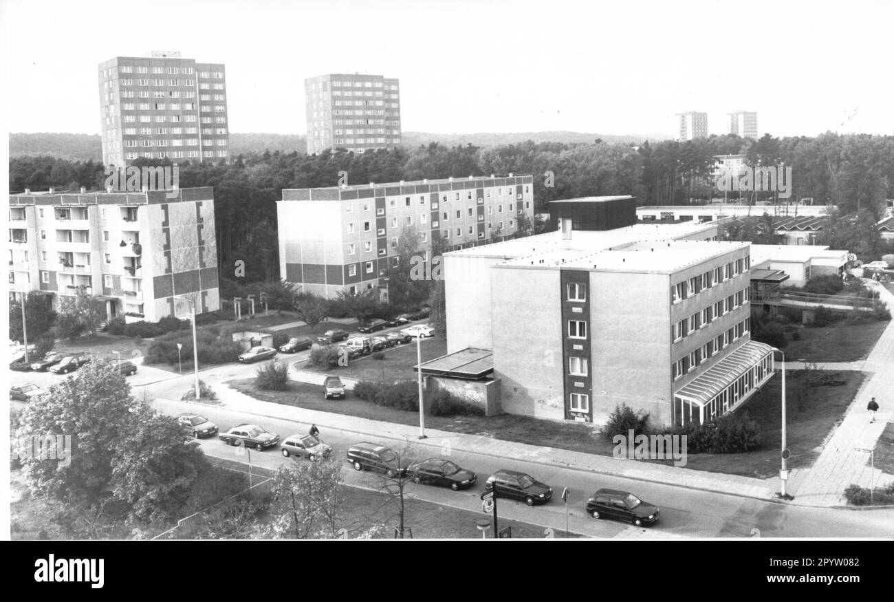View from above of the Waldstadt residential area in Potsdam. Photo ...