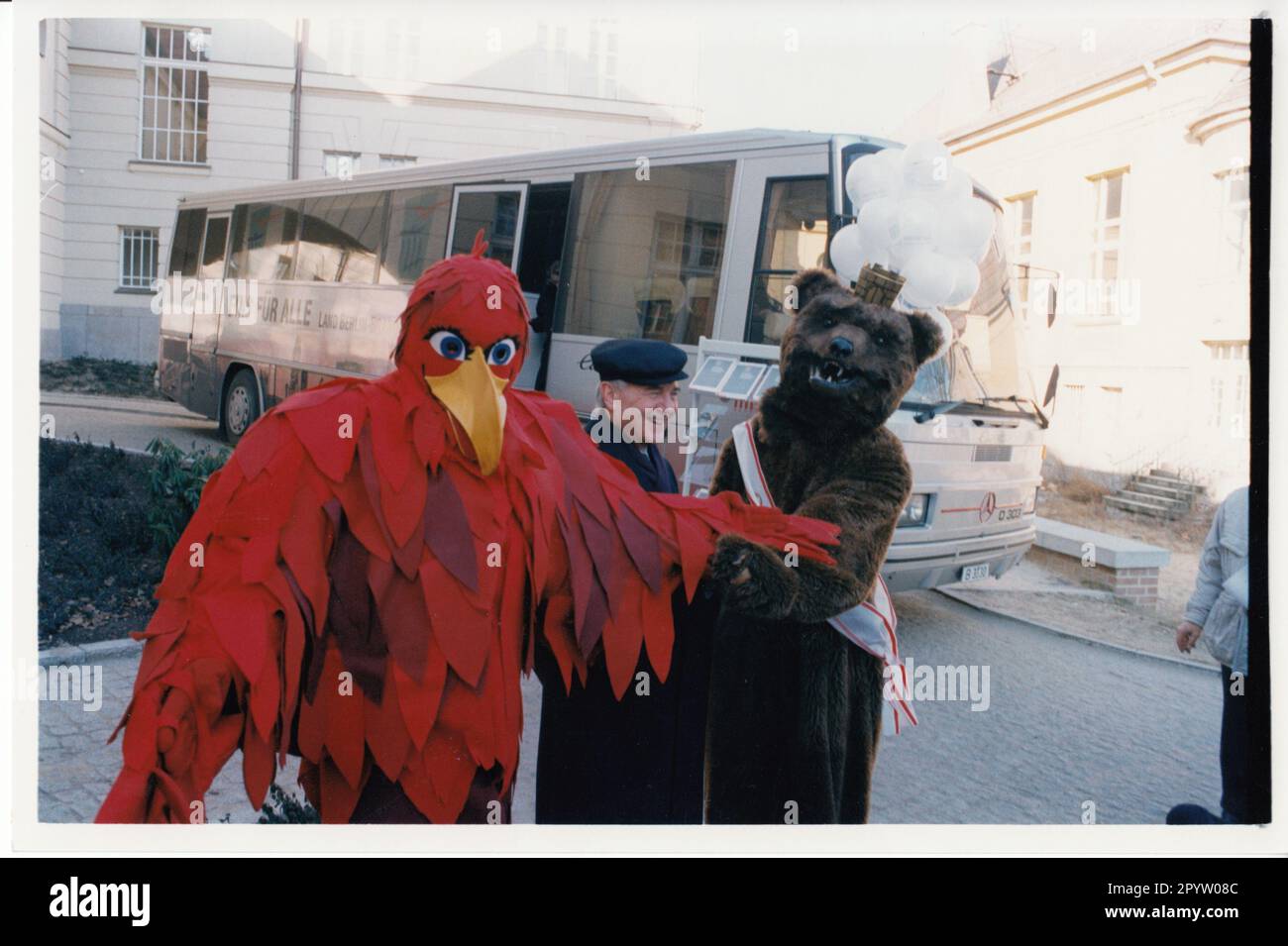 Berlin bear, Manfred Stolpe and the Brandenburg eagle in front of the ...