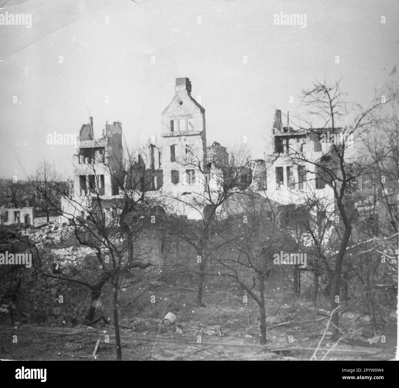 War destruction in Potsdam. Ruins and rubble. Street unknown. Photo:MAZ ...