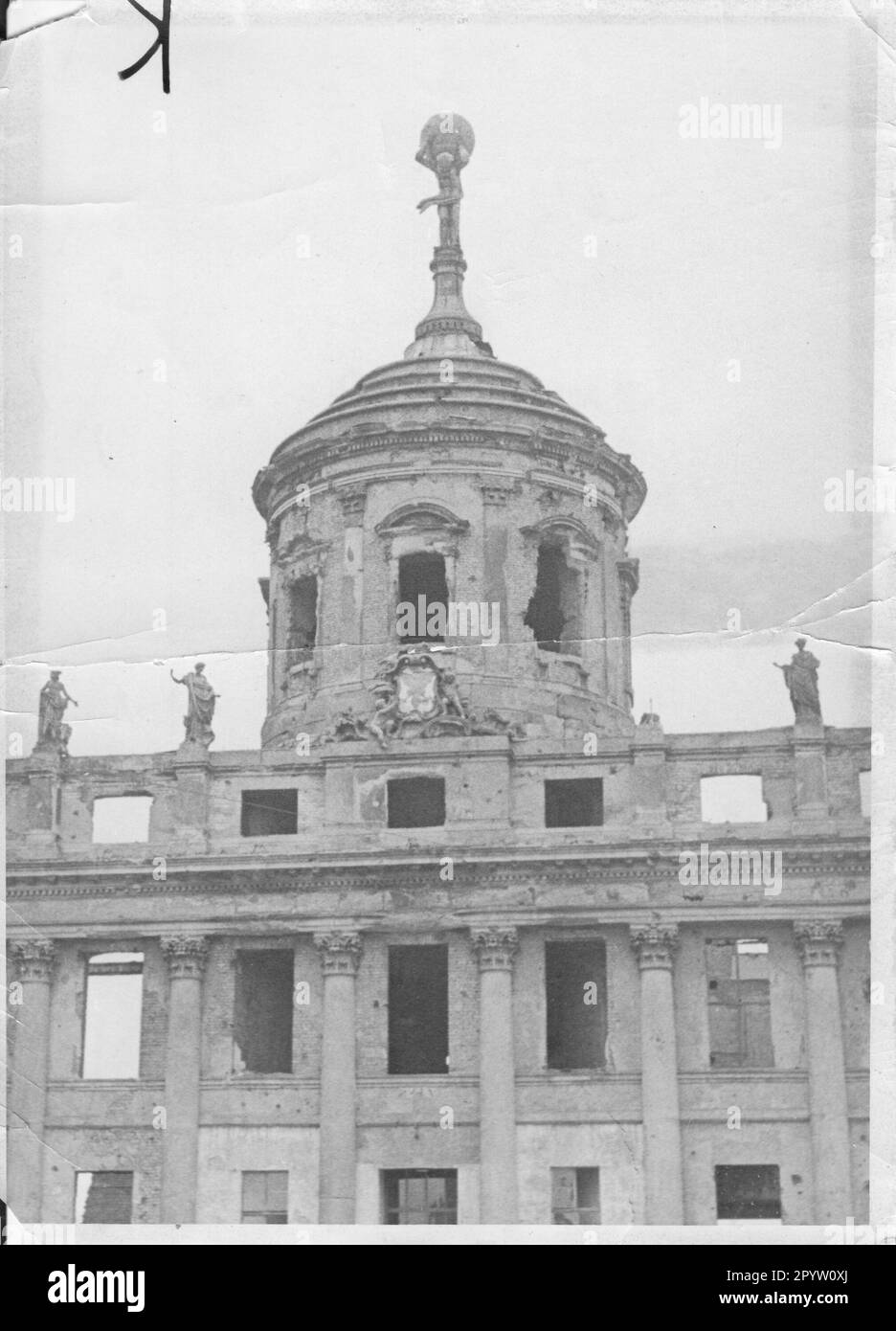 After the bombing heavily damaged Old Town Hall on the Old Market in ...