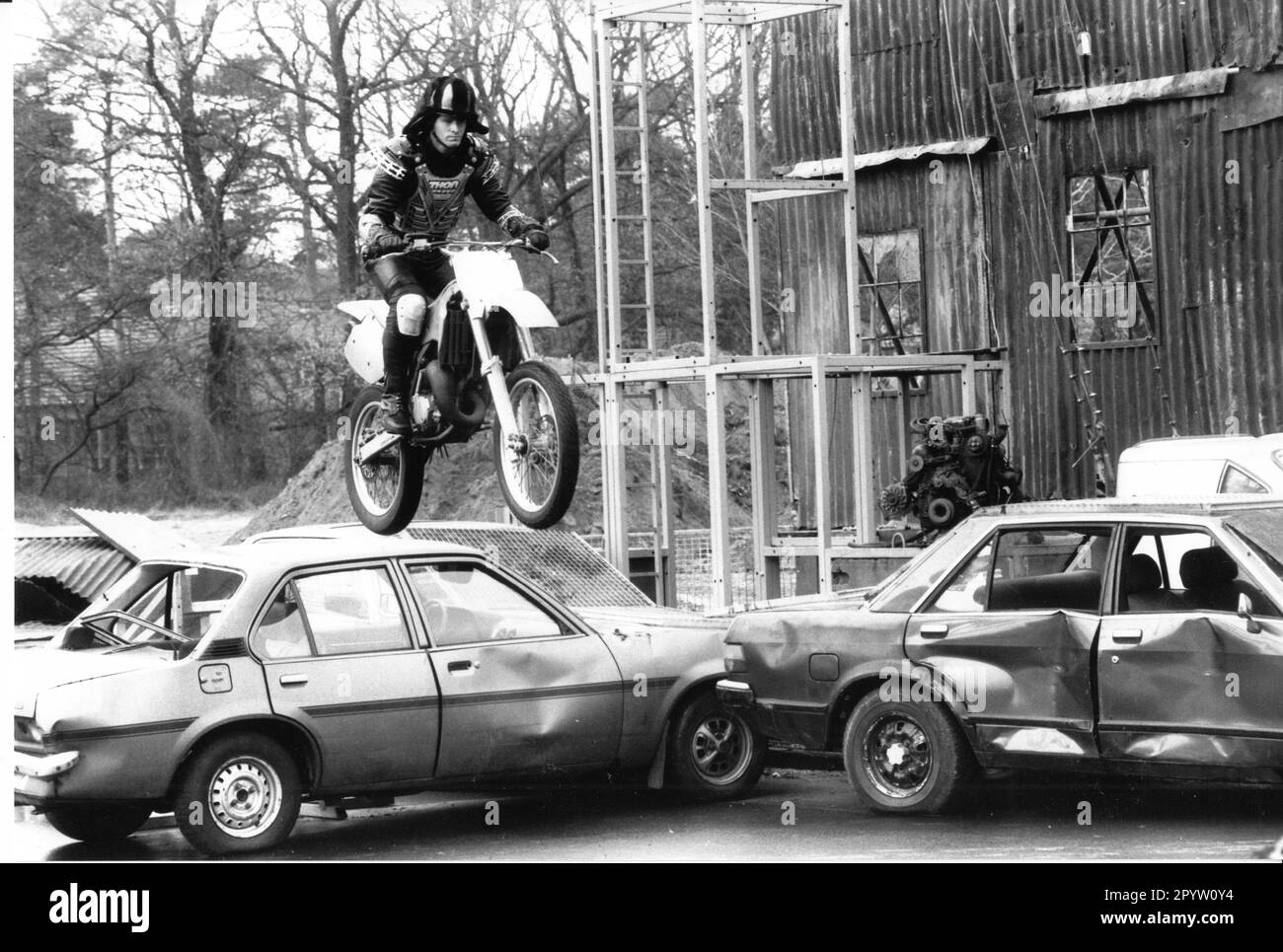 "A daring jump over cars. New stunt show ""Final Countdown"" for the ...