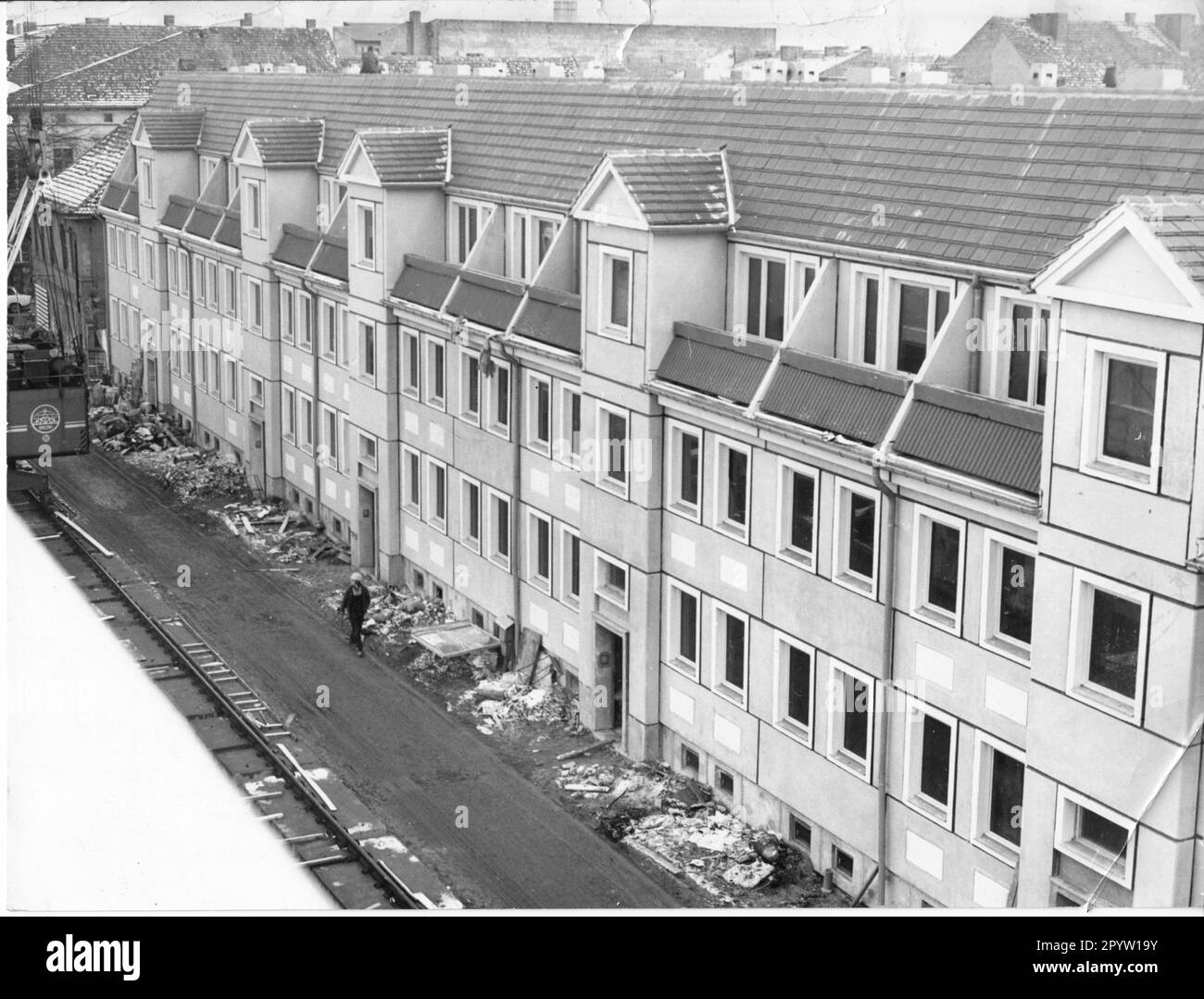Building site/construction work. Newly built houses in Gutenbergstraße ...