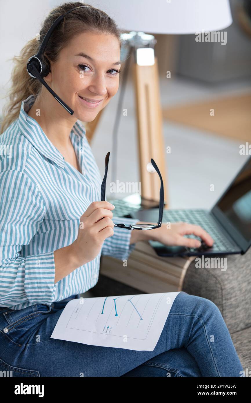 Beautiful freelancer female talking hi-res stock photography and images ...