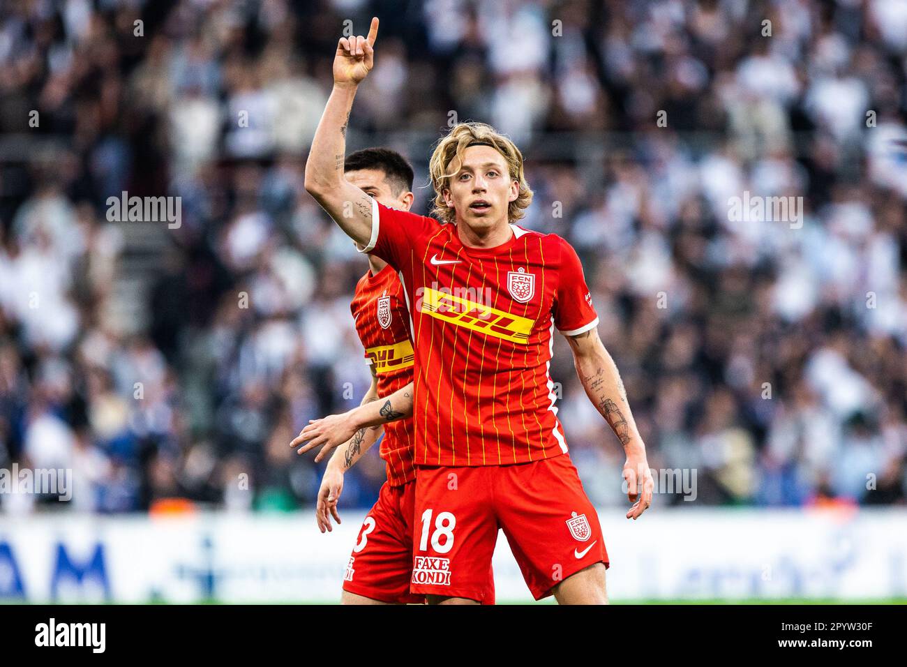 Copenhagen, Denmark. 04th May, 2023. Mads Bidstrup (18) of FC Nordsjaelland seen during the DBU ...