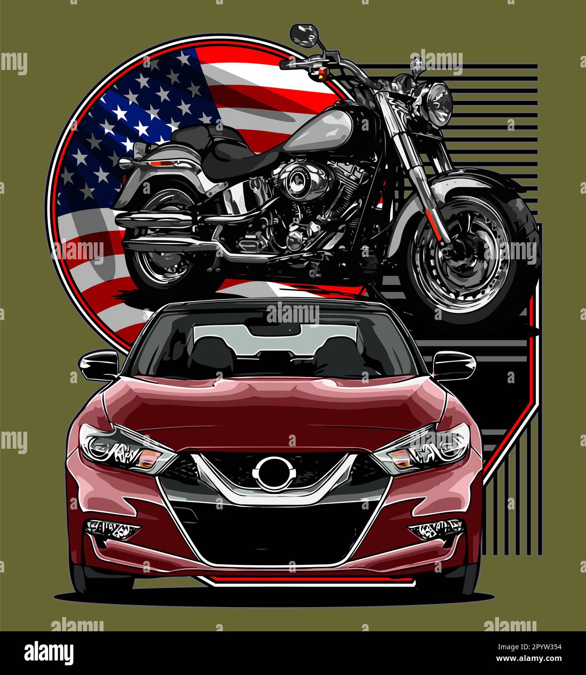 motorcycles and cars Stock Vector Image & Art - Alamy