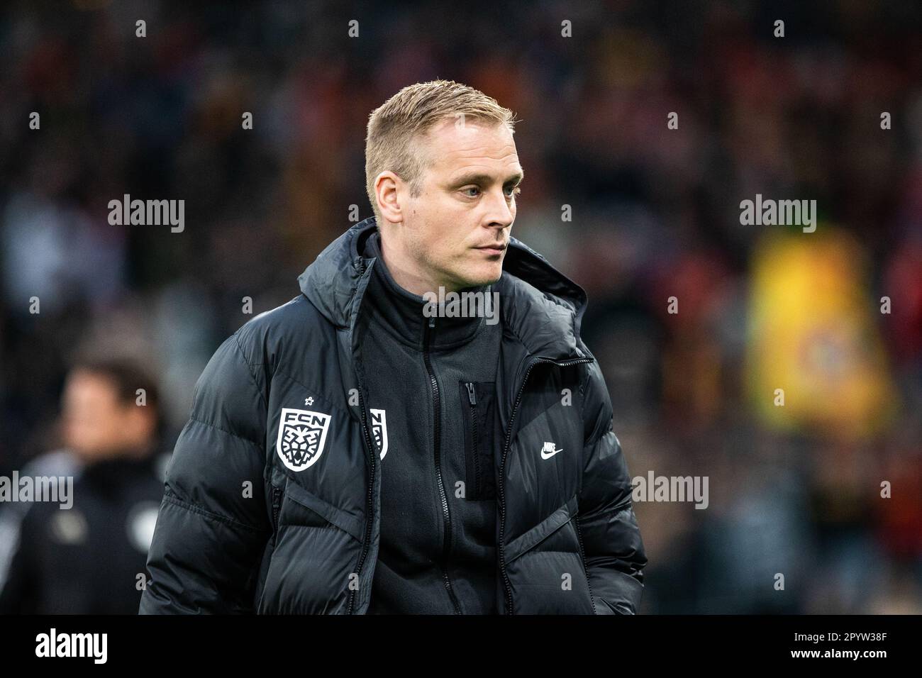 Copenhagen, Denmark. 04th May, 2023. Head coach Johannes Hoff Thorup of FC Nordsjaelland seen ...