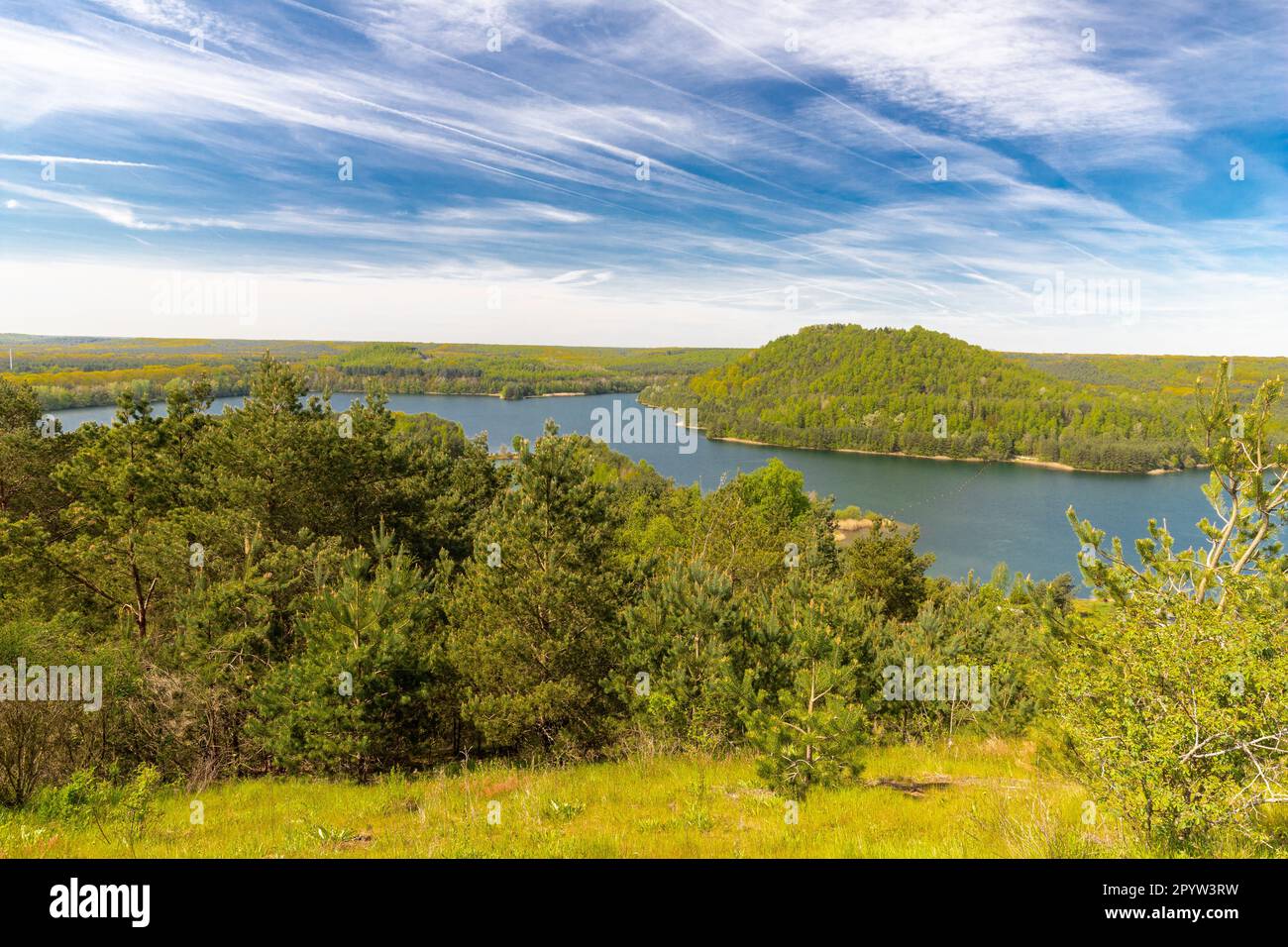 The hills of a former coal mine near the Belgium city of Maasmechelen ...