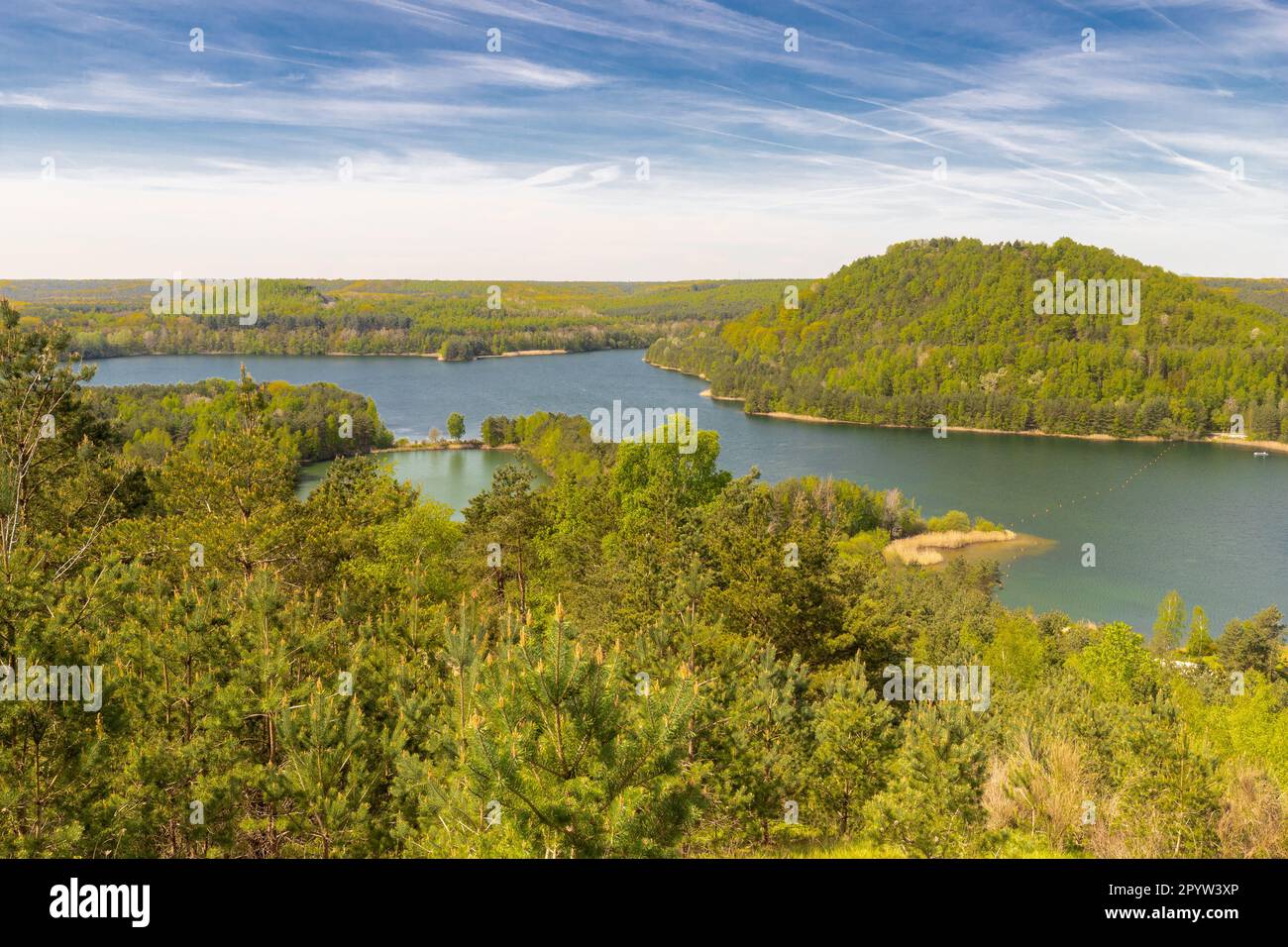 The hills of a former coal mine near the Belgium city of Maasmechelen ...