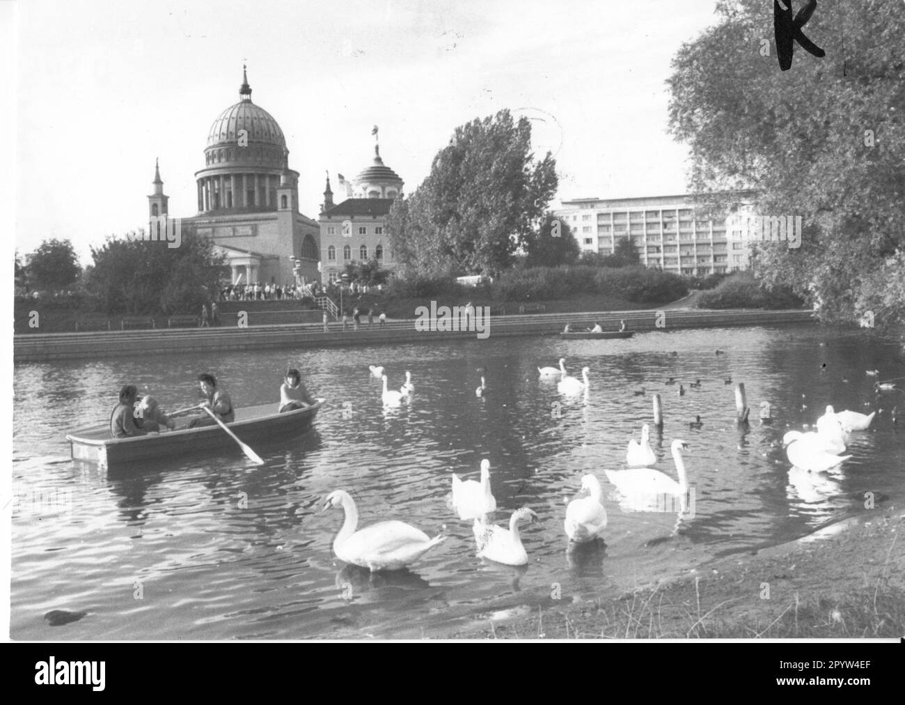 Potsdam: Friendship Island October 1987 Old ride rowboat Nikolaikirche ...