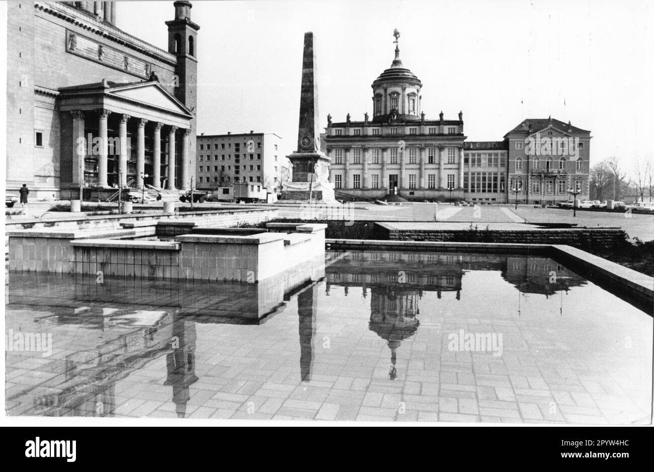 "Old market in Potsdam, with view to obelisk and culture house ""Hans ...