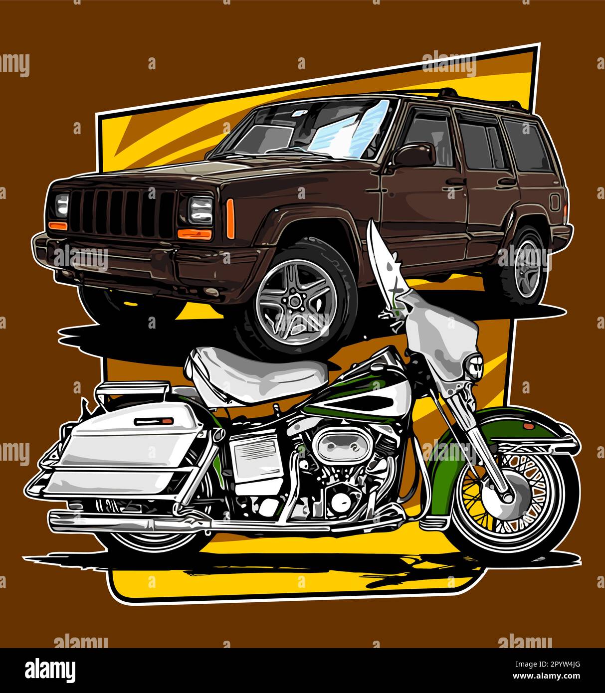 motorcycles and cars Stock Vector Image & Art - Alamy