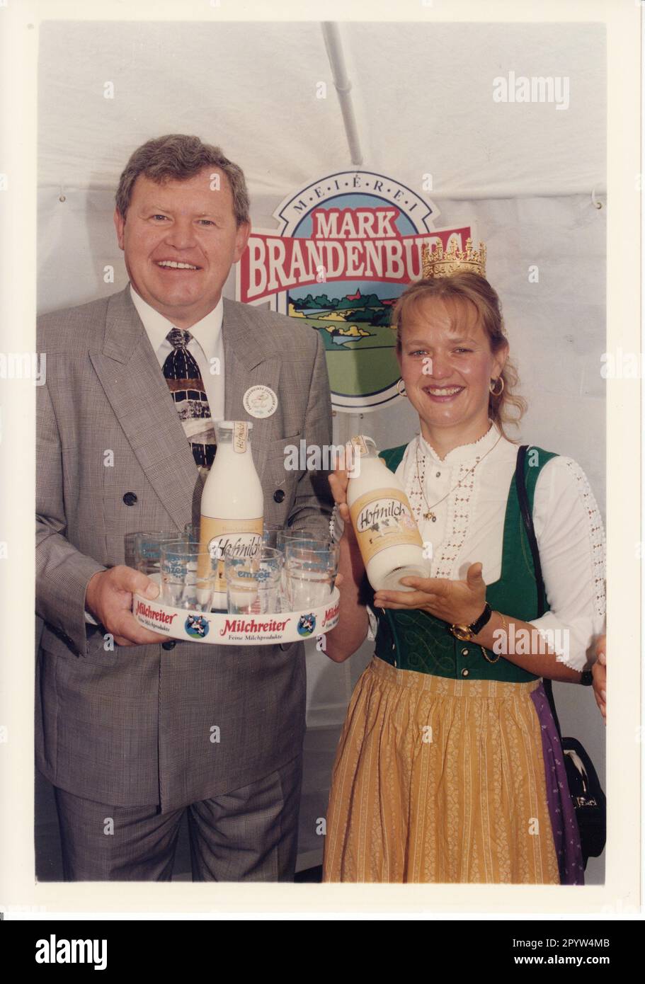 Minister of Agriculture Edwin Zimmermann and Milk Princess Sabine ...