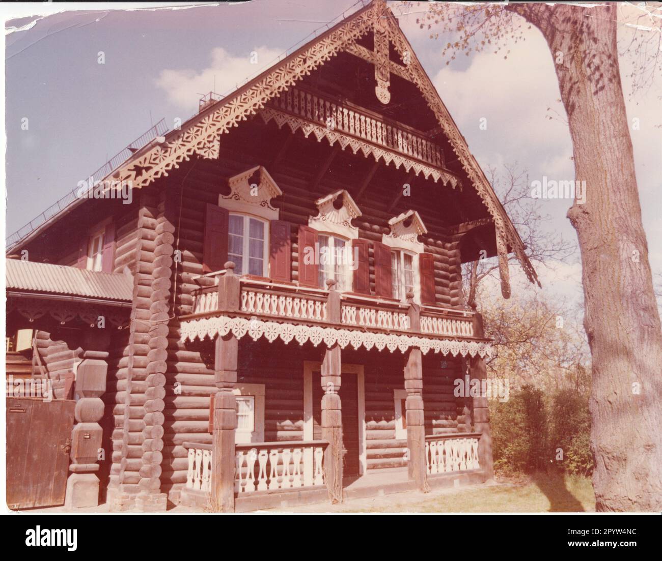 A house of the Russian colony Alexandrovka. Russian wooden houses (from ...