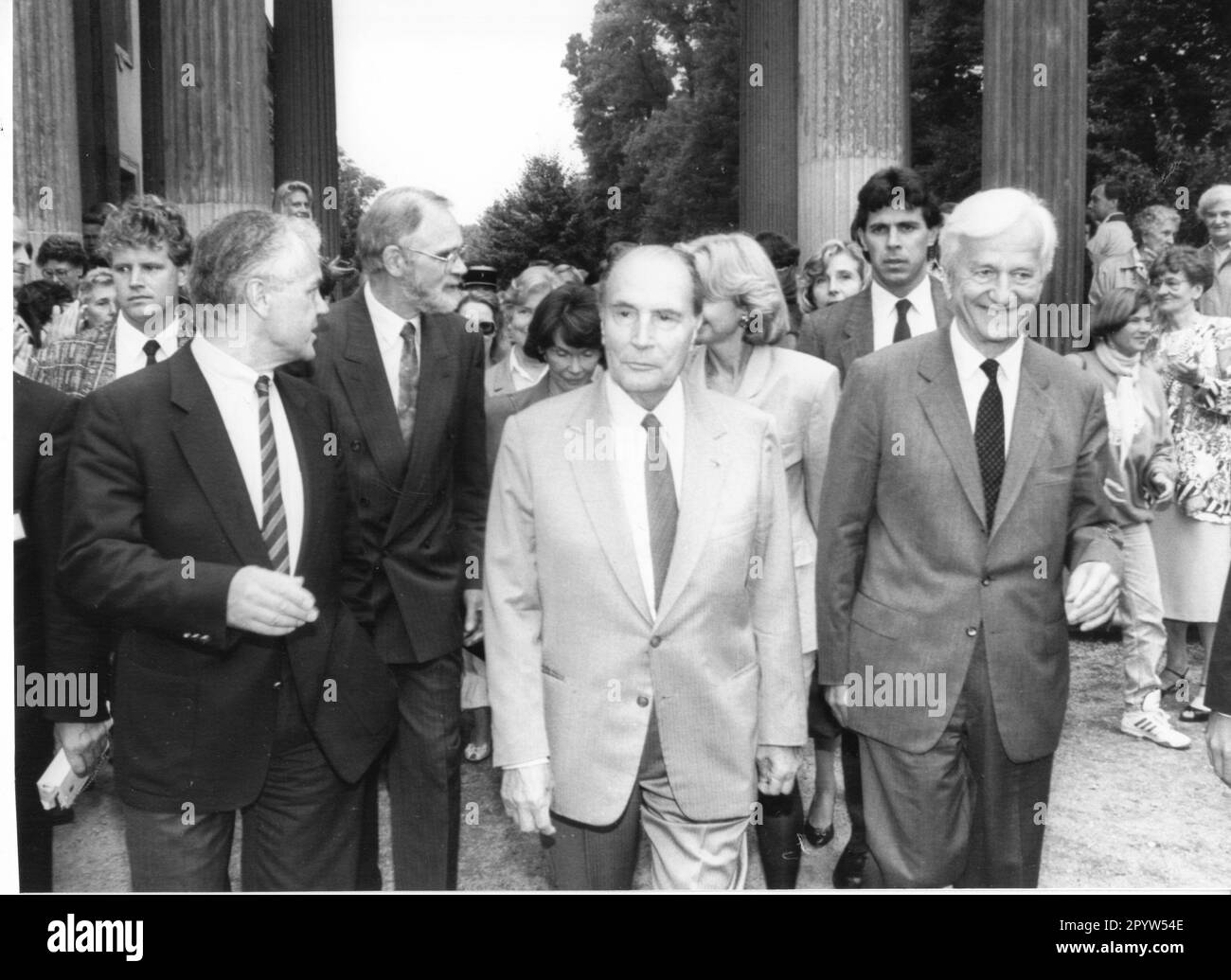 French President Francois Mitterrand on a three-day visit to Germany ...