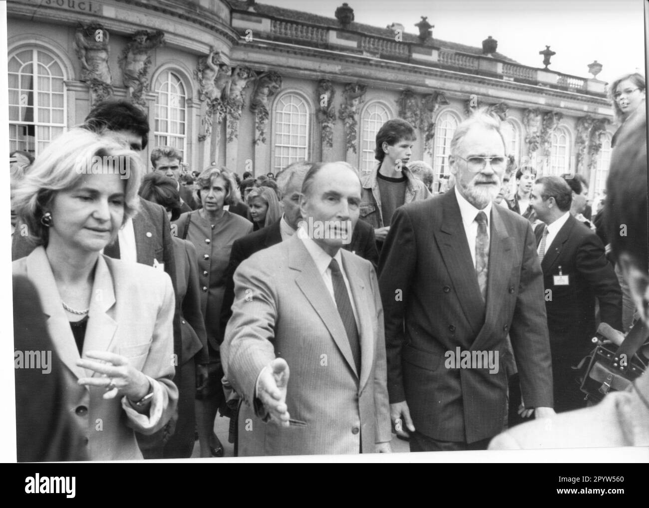 French President Francois Mitterrand on a three-day visit to Germany ...