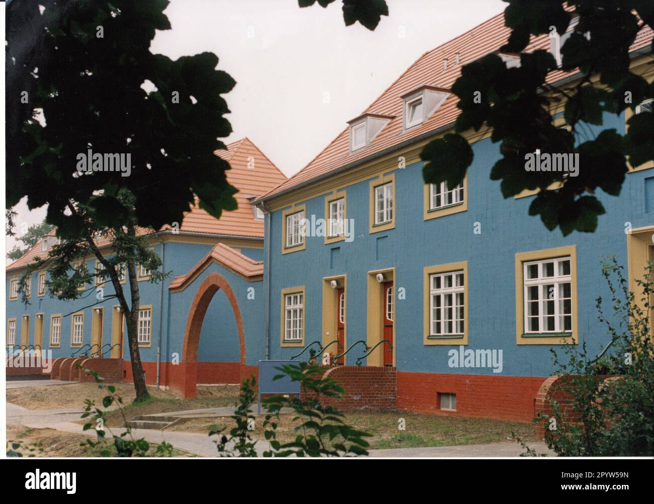 The colored houses of the cooperative GWG Vaterland Am Schragen were ...
