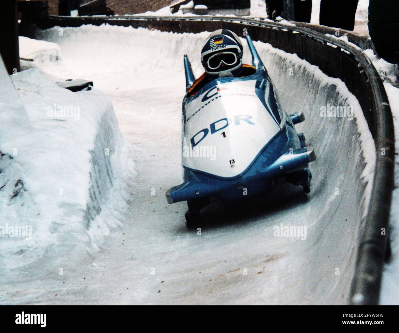 The GDR bob with Wolfgang Hoppe and Dietmar Schauerhammer (pusher, not ...