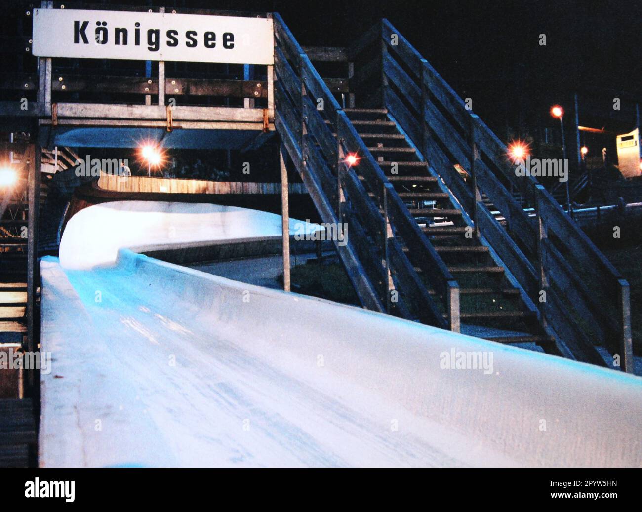 Section of the Königssee toboggan run and artificial ice rink ...