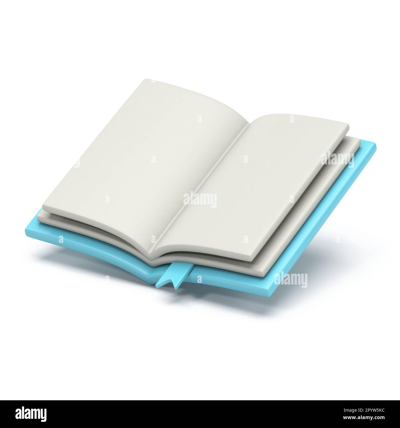 Blue open book icon 3D rendering illustration isolated on white ...