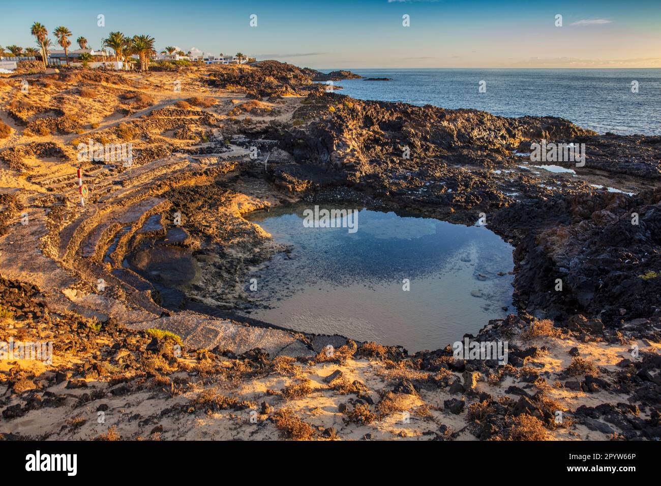 Spain, Canary Islands, Lanzarote island, Charco del Palo. Natural ...