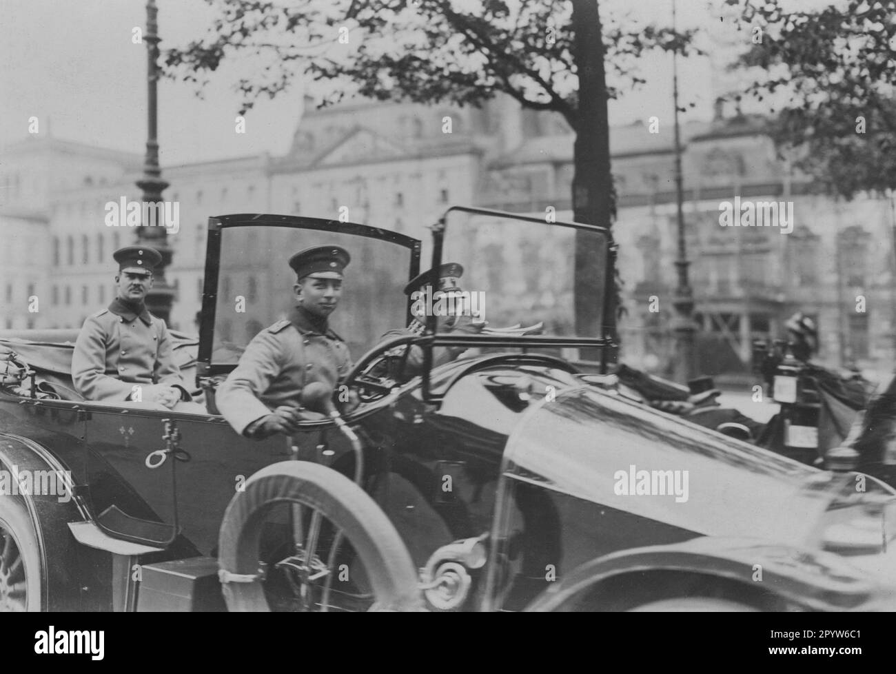 Prince Joachim of Prussia at the wheel of his carriage. [automated ...