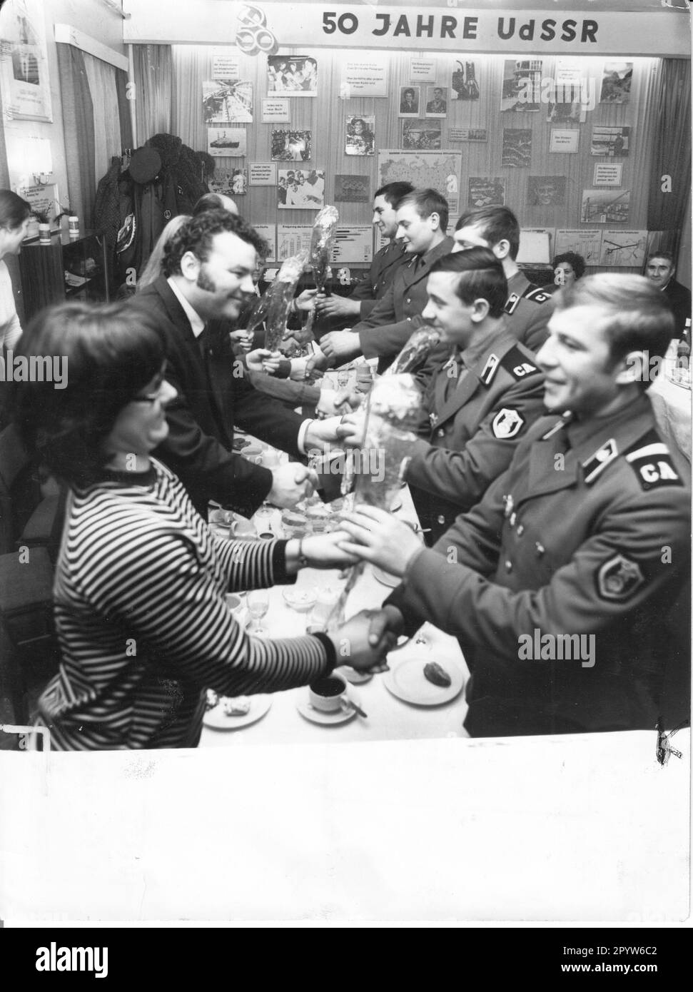 Young city councilors at the friendship meeting with Komsomol members ...