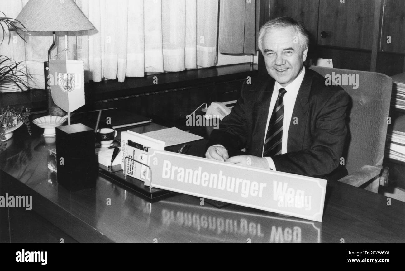 "Manfred Stolpe, German politician, Minister President of Brandenburg ...