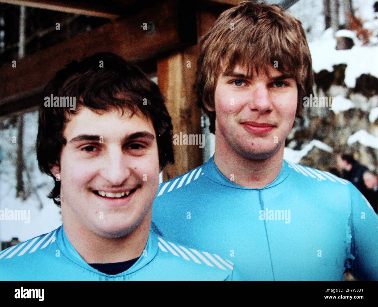 Georg Hackl and Stefan Ilsanker before the final run of the 3 track ...
