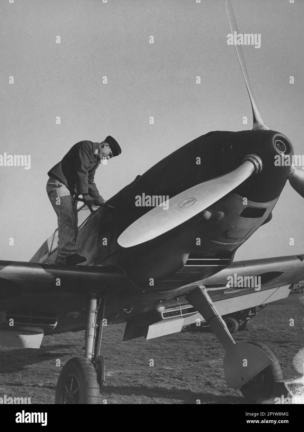 Messerschmitt Me 109 on the airfield of the Werneuchen Fighter School. [automated translation ...