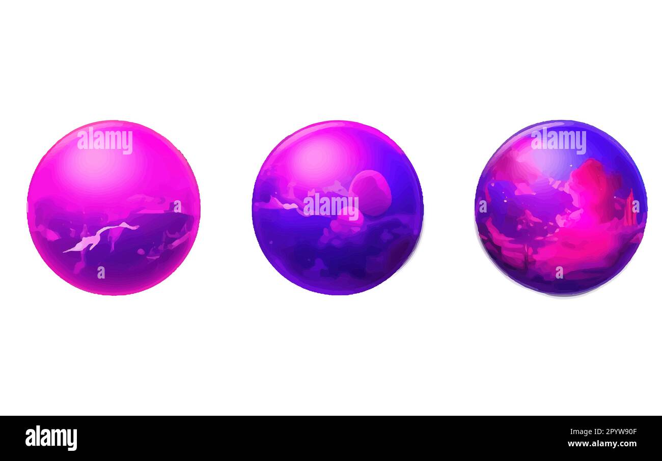 ui set vector illustration of unknown planets ,sphere and ball isolated ...
