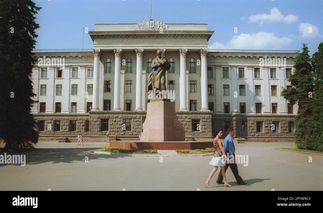 Ukraine / Volhynia / 1998 district city Luzk: university, in communist ...