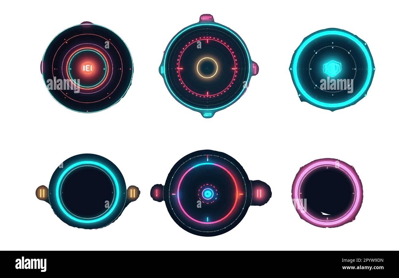 ui set vector illustration of futuristic interface hud elements ...