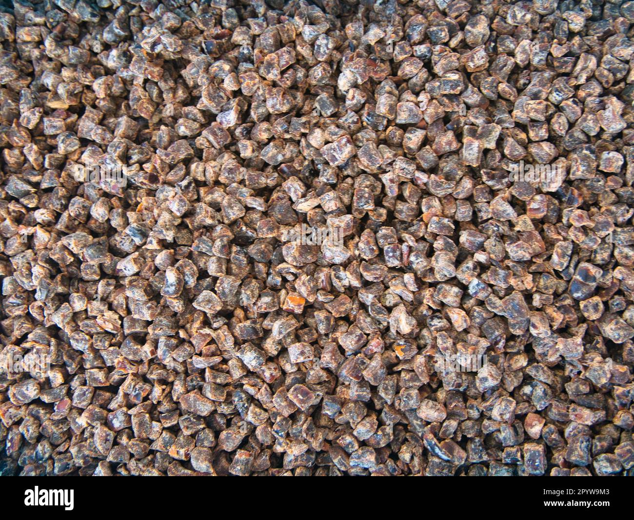 Stoned, chopped, dried dates lightly coated with rice flour to prevent ...