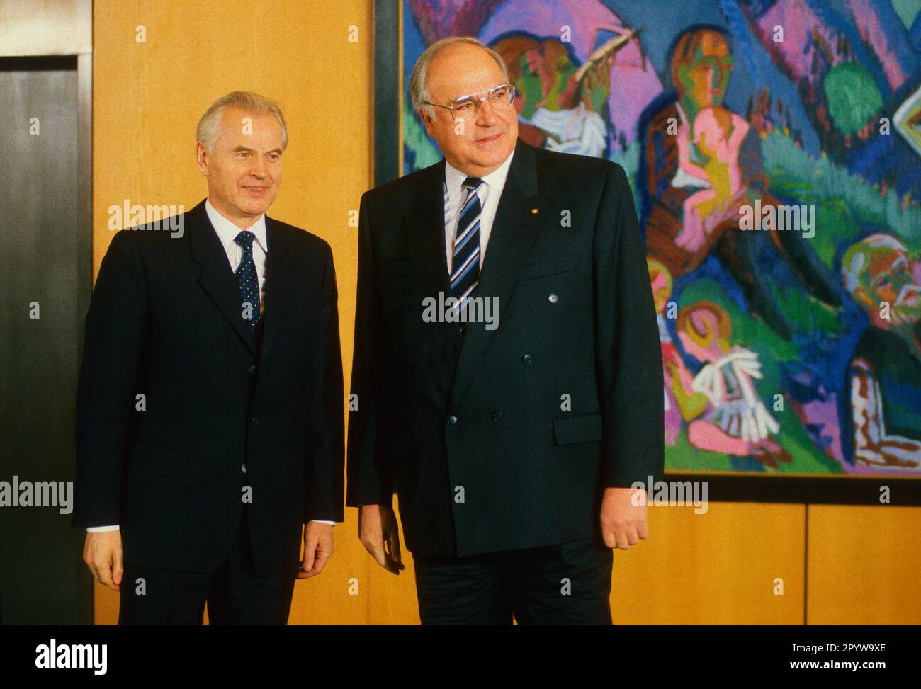 Germany, Bonn, 13.02.1990 GDR -Prime Minister Modrow visiting Photo ...
