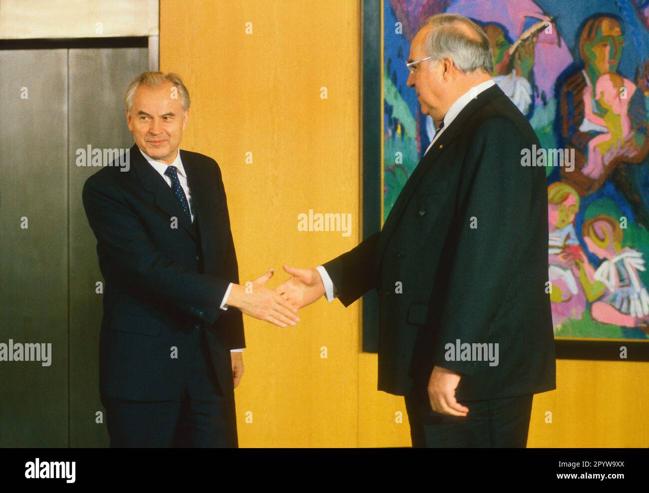 Germany, Bonn, 13.02.1990 GDR -Prime Minister Modrow visiting Photo ...