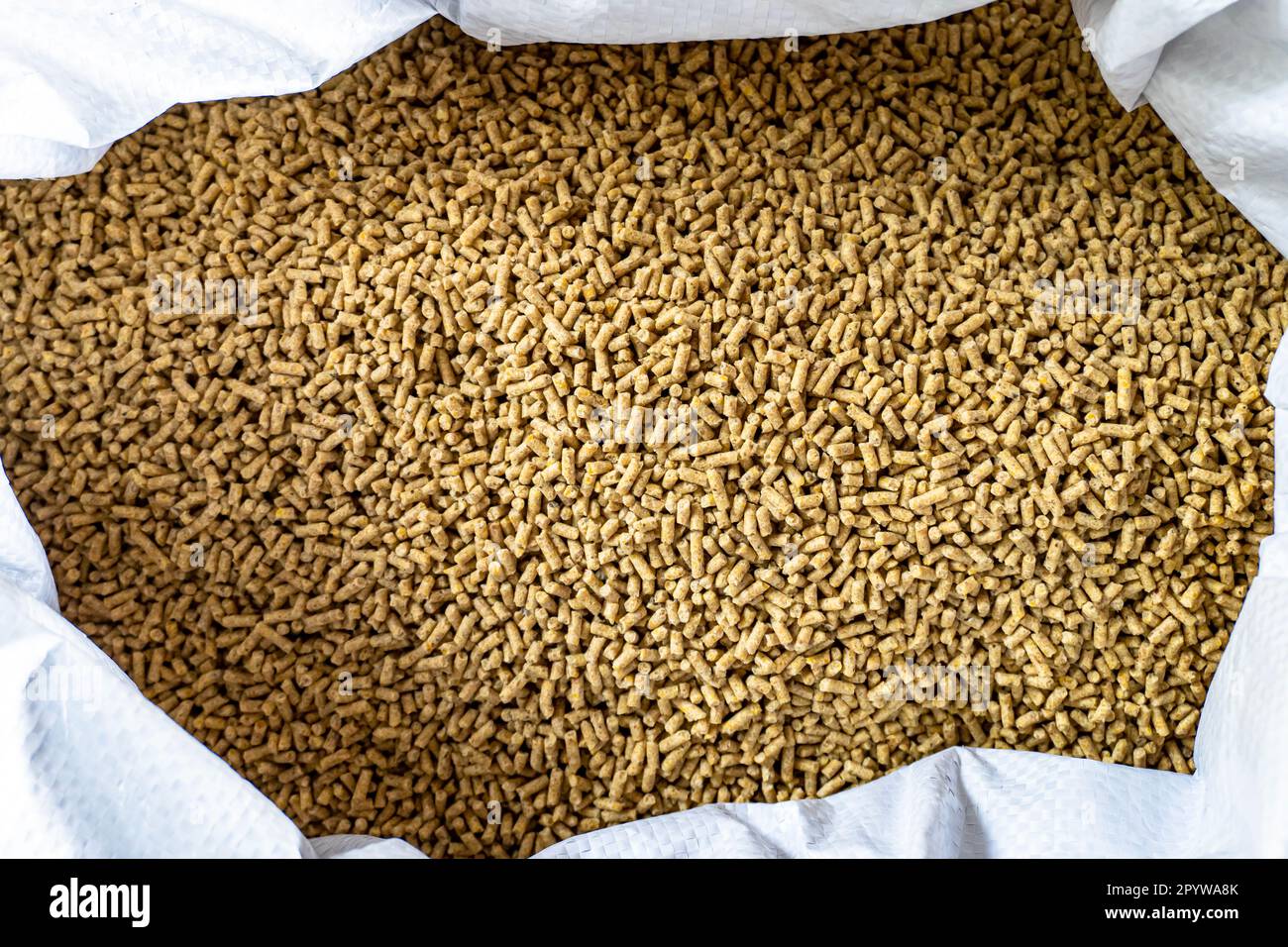 Feed for livestock. Rich nutritional Pellet animal feed on white ...