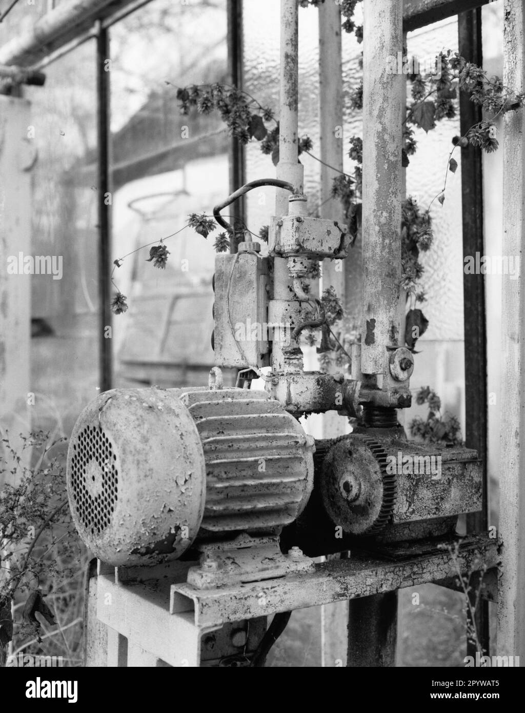 Technique: Pump. Rotting pumping equipment with electric motor in an ...