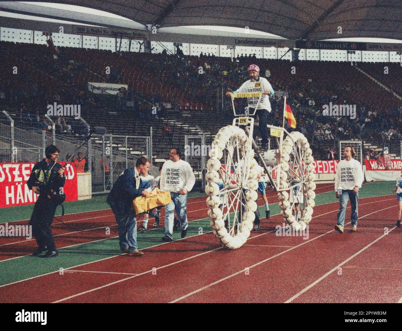 Bicycle designer Didi Senft with a soccer bike at the Gottlieb Daimler ...