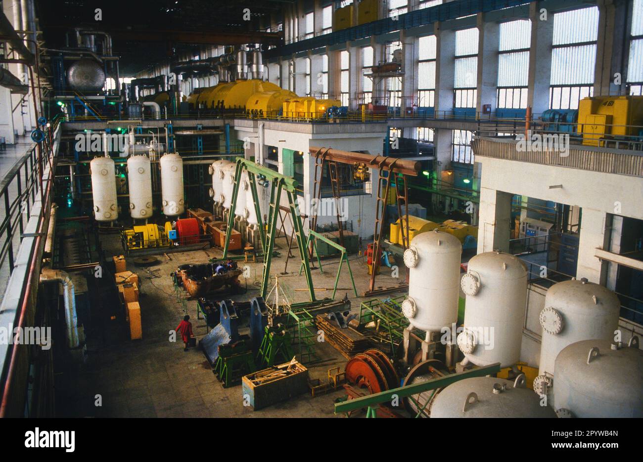 Bulgaria, Kozloduy, 13.11.1991 Kozloduy Nuclear Power Plant Photo: View ...