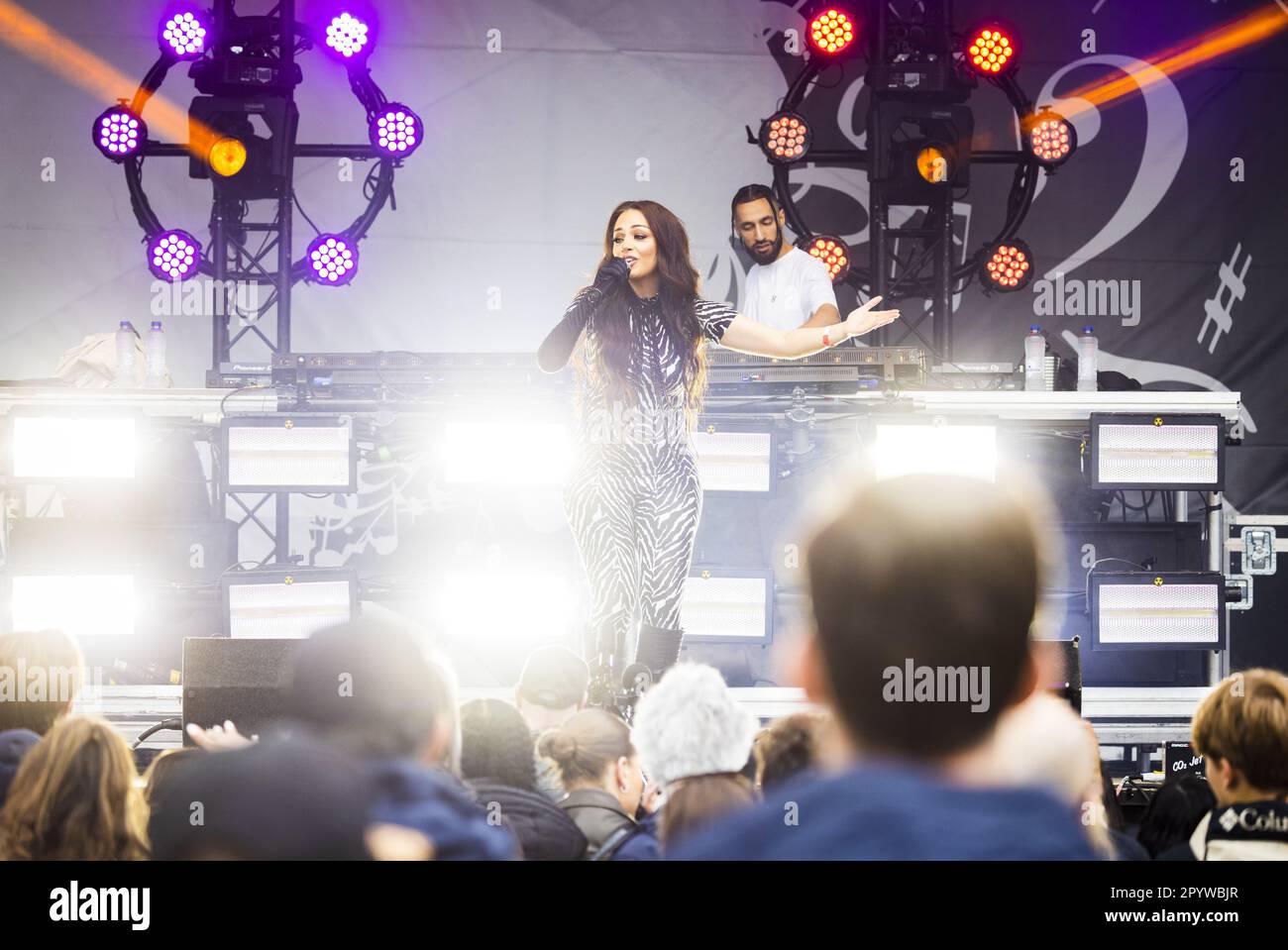 THE HAGUE - 05/05/2023, Singer Madina during the Liberation Festival on ...
