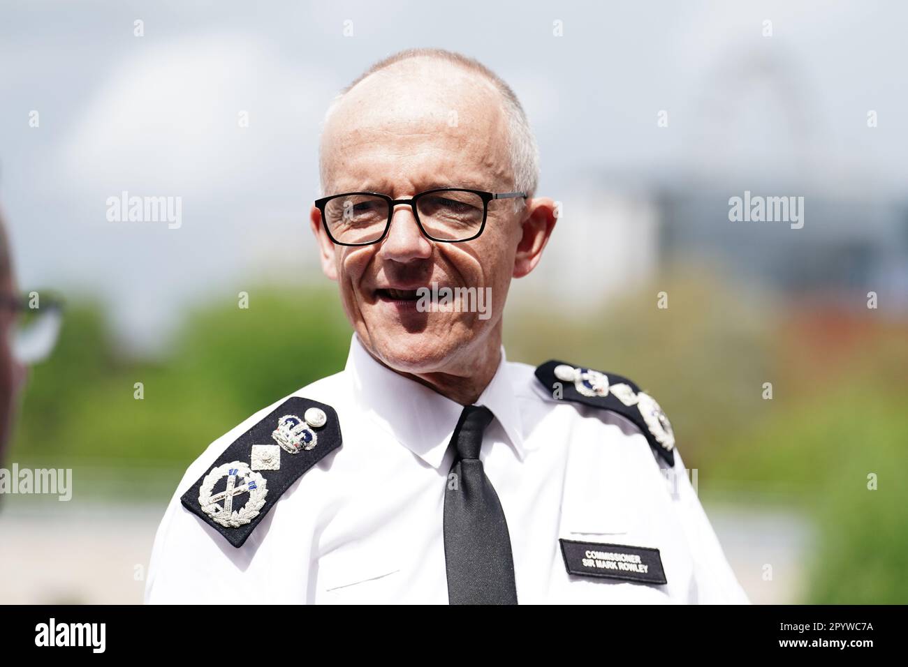Metropolitan Police Commissioner Sir Mark Rowley, during a visit by ...