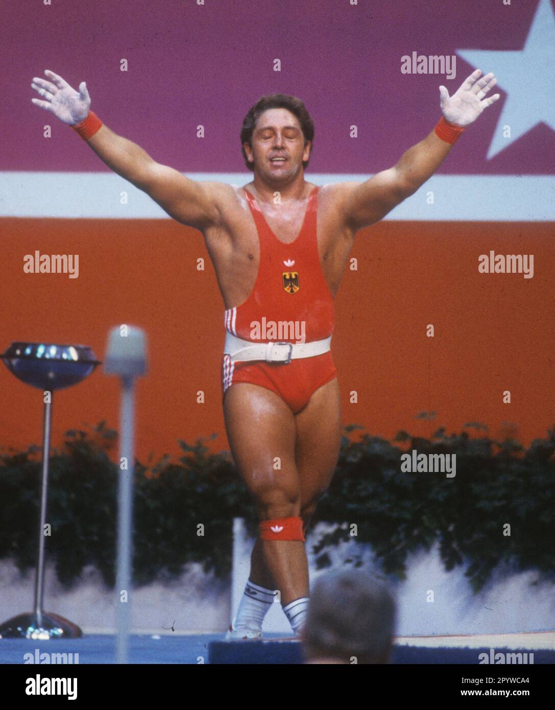 Olympic Games 1984 in Los Angeles.Weightlifting: 1st Heavyweight -100Kg ...